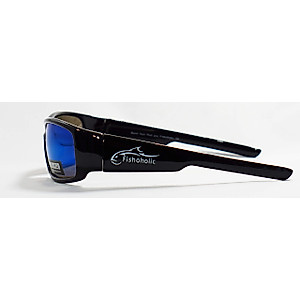Fishoholic Polarized Fishing Sunglasses (8 Color Options) - Free Hard Case & Pouch - UV400 - Great Fishing Gift for Dad Son (GB-BLU)