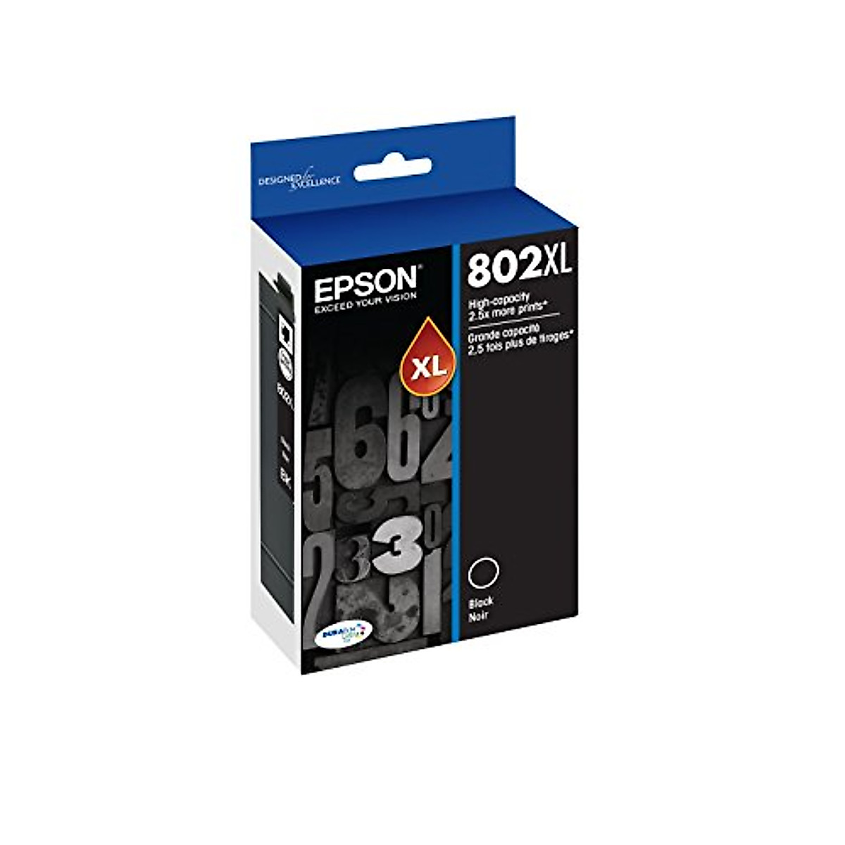 Epson T802520 DURABrite Ultra Color Combo Pack Standard Capacity Cartridge Ink & T802XL120 DURABrite Ultra Black High Capacity Cartridge Ink