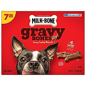 Milk-Bone Gravy Bones Dog Treats with Savory Meat Flavors, 7 Pounds