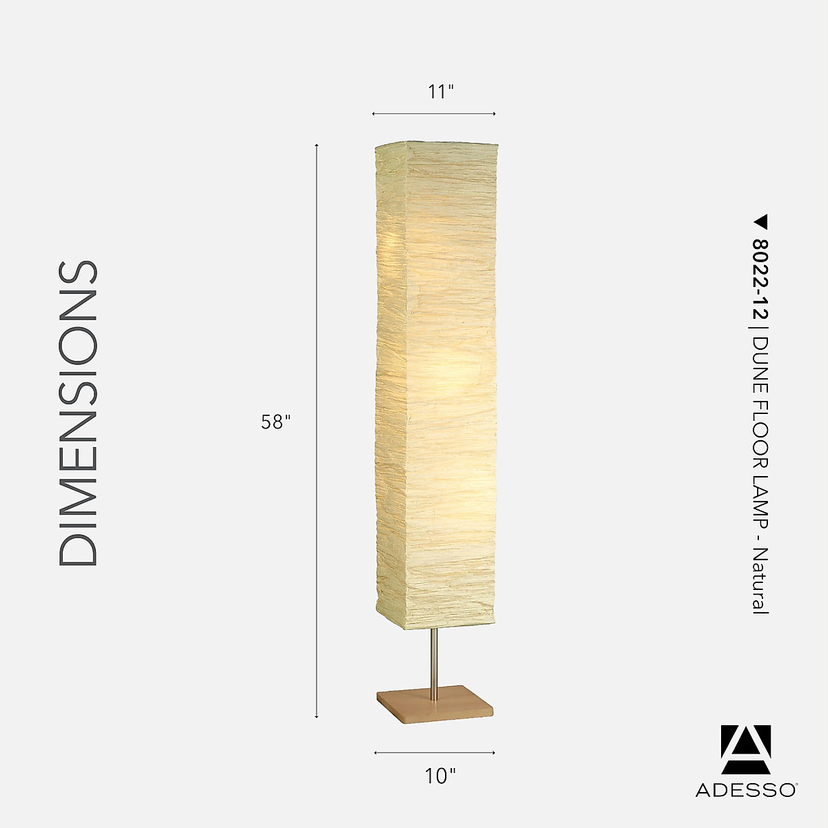 Adesso Home 8022-12 Transitional Three Light Floor Lamp from Dune Collection in Pwt, Nckl, B/S, Slvr. Finish, Beige