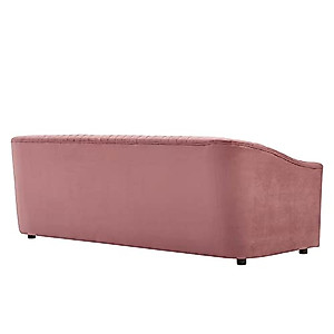 Modway Announce Performance Velvet Channel Tufted Sofa, Dusty Rose