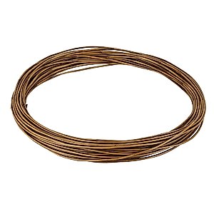 Feyart 35m/115ft 3mm Round Plastic Wicker in Wood Color, Brown Rattan for Repairing Patio Chair Woven Sofa