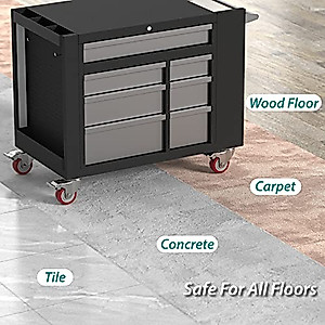 4 inch Heavy Duty Plate Casters Swivel Caster Wheels with Safety Total Lock, Total Capacity 1200lbs (Pack of 4,Red)