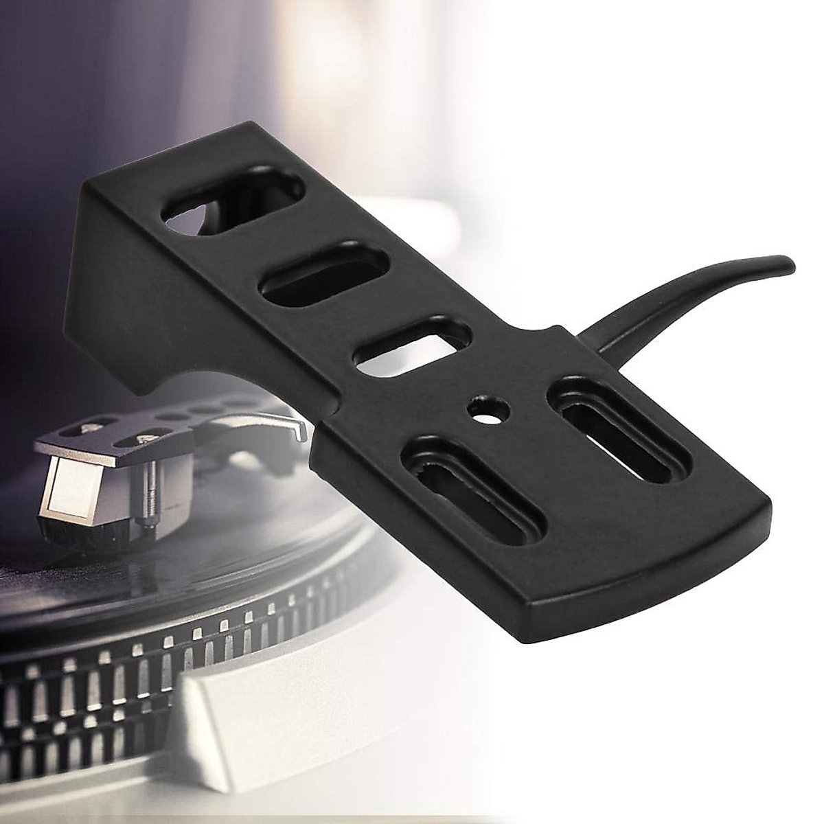 Bnineteenteam Record Player Headshell, Phonograph Turntable Headshell for Record Player Replacement Parts(Black) Performance Accessory
