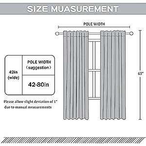 DUALIFE Pure White Room Darkening Curtains for Living Room - 63 Inch Length Rod Pocket Thermal Insulated Energy Saving Noise Reducing Curtains for Bedroom Set of 2 Panels (White 42x63)
