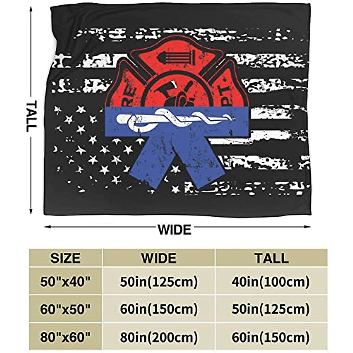 EMT Firefighter Firefighter EMT Cozy Comfy Christmas Throw Blankets Bed Blanket for Sofa Couch Lightweight Fleece Blanket for Women Men Kids