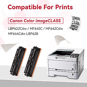 LEMERO 054 Black Compatible Toner Cartridge Replacement for Canon 054 054H CRG-054 for Color imageCLASS MF642Cdw MF644Cdw LBP622Cdw MF641Cdw Laser Printers (Black 1-Pack)
