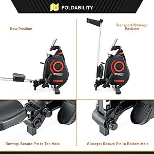 CIRCUIT FITNESS Circuit Fitness Folding Magnetic Rowing Machine - Cardio Body Building Rower AMZ-979RW