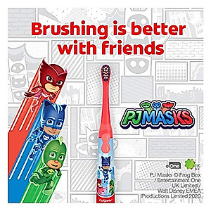 Colgate Kids Battery Powered Toothbrush, PJ Masks, Extra Soft Bristles, 1 Pack, Characters May Vary