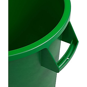 SPARTA Bronco Waste Container Trash Container, Round Trash Bin for Disposal, 10 Gallons, Green, (Pack of 6)