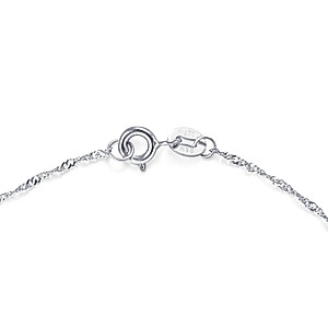 CHOW SANG SANG 18K Solid Gold Rope Chain Necklace for Women 03818N (17.7", (45 CM), White Gold)