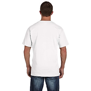 Fruit of the Loom 5 oz., 100% Heavy Cotton HD Pocket T-Shirt (3931P)- WHITE,2XL