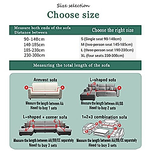 JunJiale Couch Cover 1-Piece Sofa Covers Non Slip Furniture Protector Couch Slipcover for Sofa Soft Stretch Slipcovers (4 Seater, Lake Blue