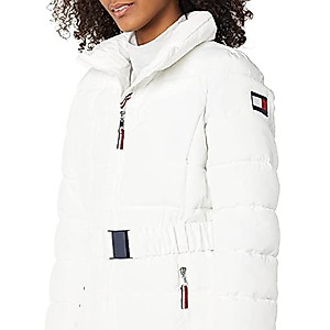 Tommy Hilfiger womens Tommy Hilfiger Women's Puffer Jacket, Cloud White, Medium US