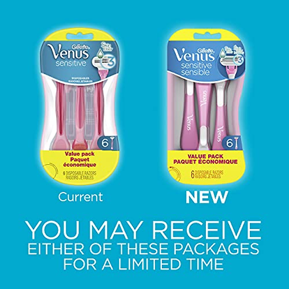 Gillette Venus Sensitive Women's Disposable Razors - 6 Pack