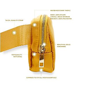 The Darling Effect Belt Bag & Wallet- Crossbody Fanny Pack - Fashion Waist Packs - Belt Bag For Men - Bum Bag - Chest Bag for Women - Belt Bag for Women Crossbody (Golden Glow)