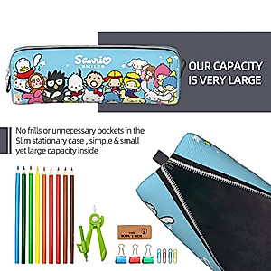 Anime Pencil Case Cute Pen Pouch Bag for Girls and Women Kawaii Leather Zipper Pencil Pouch