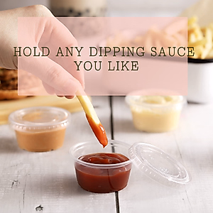 [650 Sets - 2 Oz ] Jello Shot Cups, Small Plastic Containers with Lids, Airtight and Stackable Portion Cups, Salad Dressing Container, Dipping Sauce Cups, Condiment Cups for Lunch, Party to Go, Trips