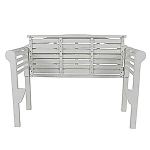Decor Therapy Terra Wood Outdoor Bench, White