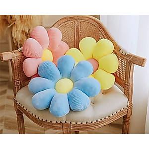 Solaka Flower-Shaped Stretch Plush Throw Pillow Cushions for Sofa Office Sedentary Leisure and Comfortable Cushion Green, 15.75inch