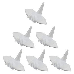 YARNOW Ceramic Chopsticks Rest, 6PCS Chopsticks Holder Spoon Forks Chopsticks Rests Rack Wedding Favors for Guest (Origami Crane) (White)