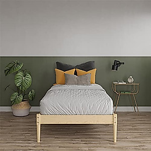 DHP Lorriana 14" Solid Pine Wood Platform Bed Frame, Twin Size, Natural