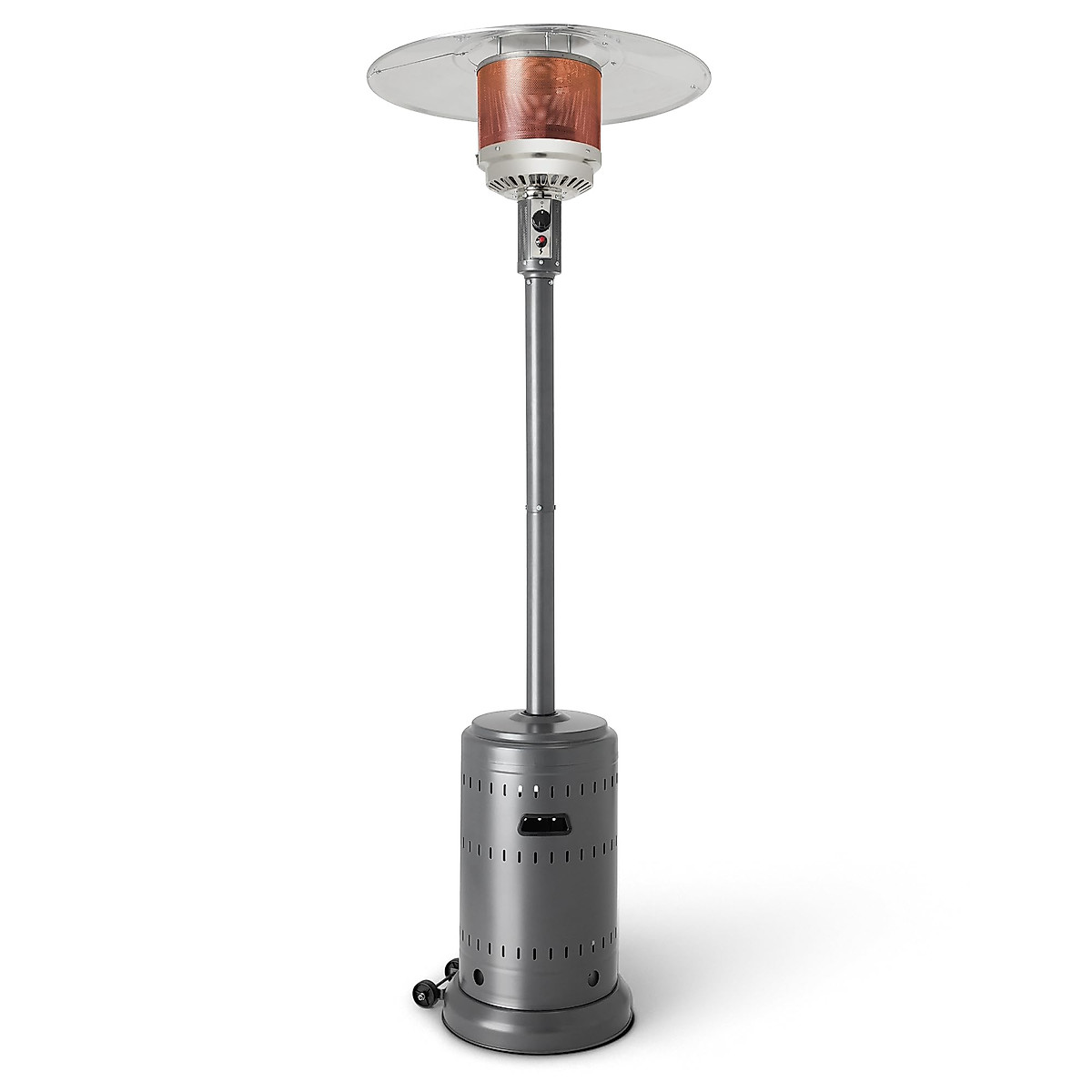 Amazon Basics 46,000 BTU Outdoor Propane Patio Heater with Wheels, Commercial & Residential - Slate Gray