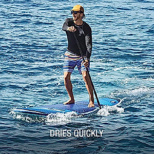 Speedo Men's UV Swim Shirt Long Sleeve Loose Fit Easy Tee Speedo Black Medium