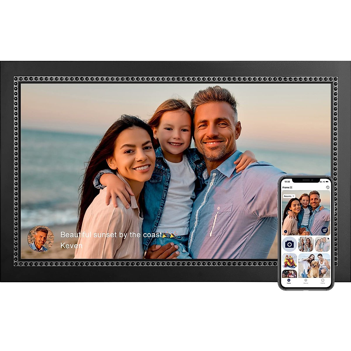 Digital Photo Frame 10.1 Inch WiFi Digital Picture Frame with 1280 * 800 IPS Full HD Touchscreen, Humblestead 8GB WiFi Smart Frame Share Photos and Videos Instantly from Anywhere via AiMOR App