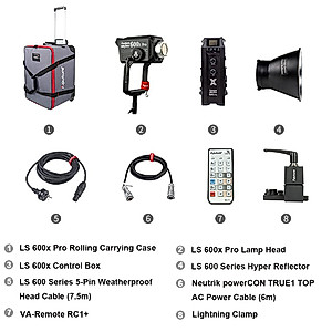 Aputure LS 600x Pro 600W Bi-Color LED Video Light, CCT 2700K~6500K, CRI&TLCI ≥96,App Control 9 Lighting FX V-Mount for Video Recording Photography