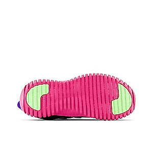 New Balance Girls PLAYGRUV V2 Bungee Sneaker, Hi-Pink/Black/Cosmic Rose, 2 Wide Little Kid