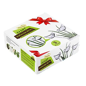 Durable glass Bird Design Watering globes - 3 pack Gift for gardeners, Her or Mom with 3 Water Bulbs, a Funnel + 3 spikes against dirt for Indoor Plants / Watering Bulbs, Water Globes, Home Decoration