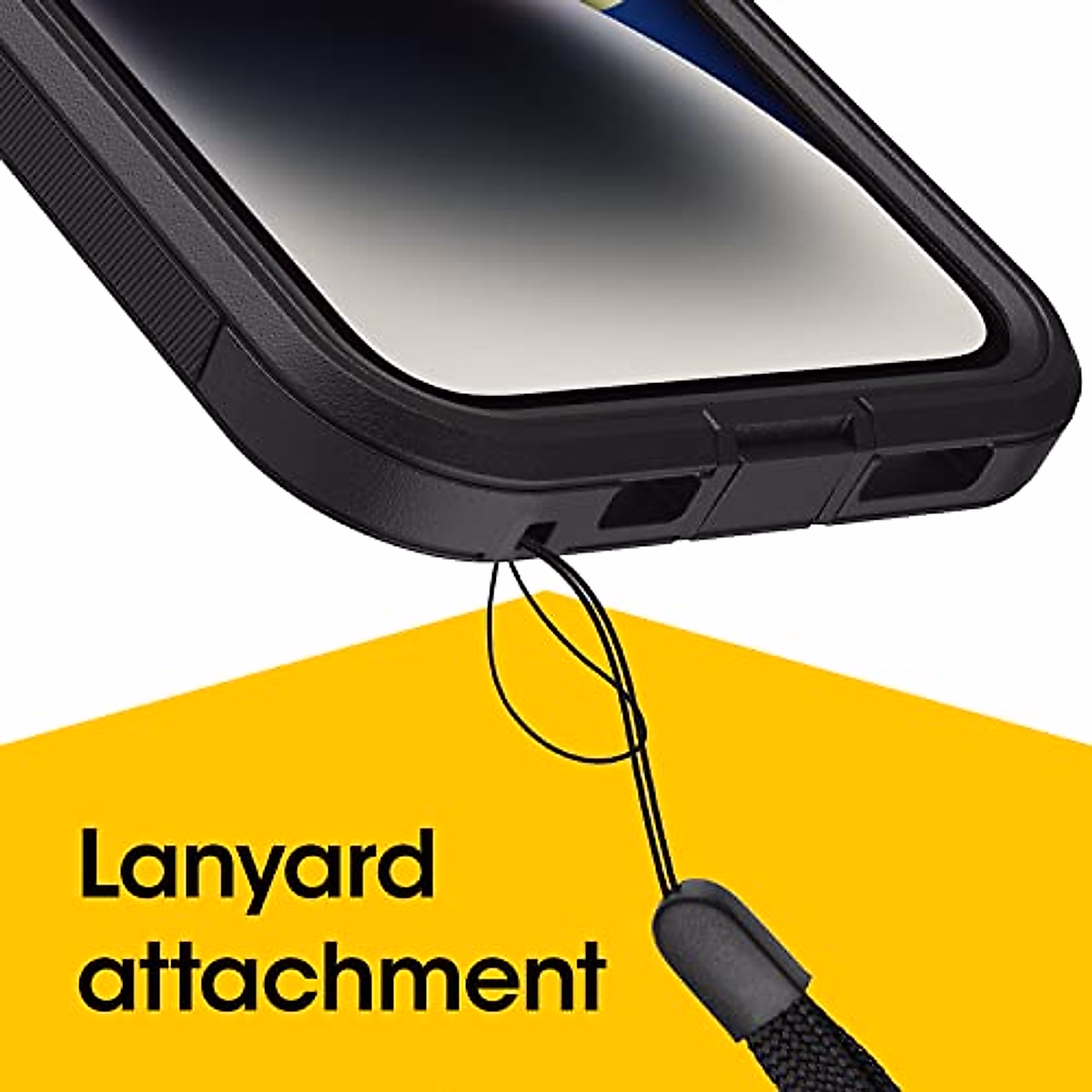 OtterBox iPhone 14 & iPhone 13 Defender Series XT Case - BLACK , Screenless, Rugged , Snaps to MagSafe, Lanyard Attachment