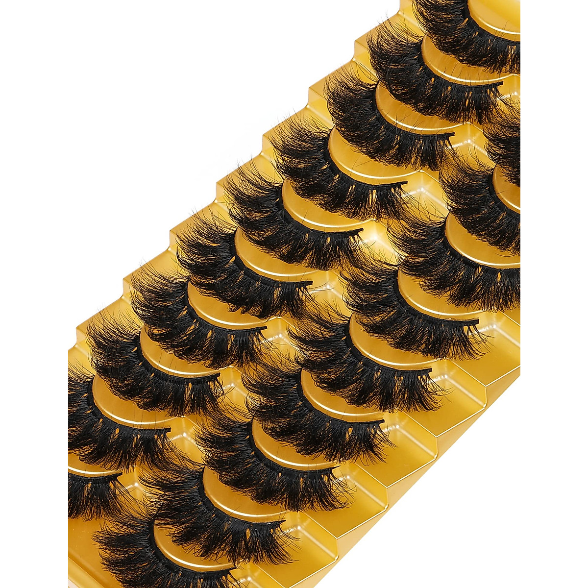 Eyelashes Mink Lashes Fluffy Natural Look Wispy Full Eye Lashes 8D 20 mm Long C Curl Strip Eyelashes Pack 10 Pairs Reusable Fake Eyelashes That Look Like Extensions by GODDVENUS