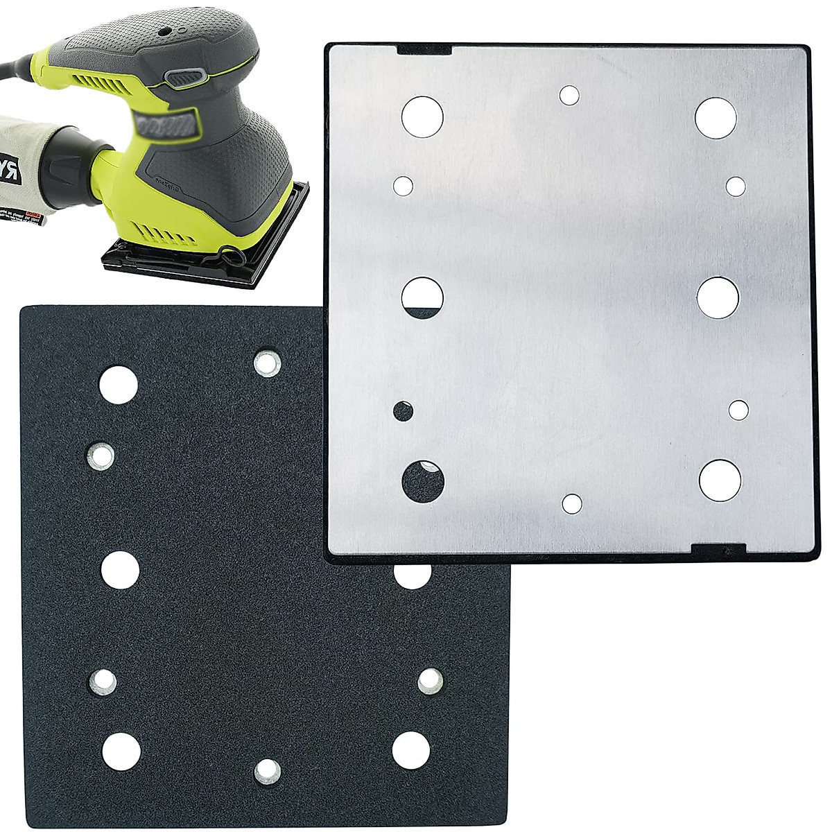 Square Sander Pads 1/4 Sheet Finish Sander Replacement Pad for Ryobi Double Insulated Sander S652D S652DK S652DG - (1 Pack)
