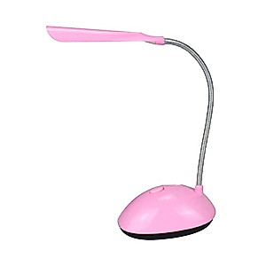 curfair LED Desk Light Plastic Adjustable Flexible Table Lamp Battery Operated Durable Pink