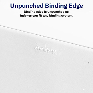 Avery Legal Exhibit Binder Dividers, 25 Blank Side Tabs, Unpunched Letter Size, 1 Set Collated, 4 Packs (11912)