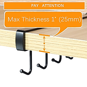 Art Secret 6-Hook Under Cabinet Mug Hanger (a- 3pcs White)