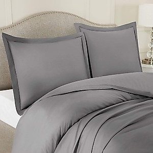 Sheets N More Duvet Cover 1 Piece Set – Ultra Soft Double 800 TC 100 % Egyption Cotton Hotel-Quality – Comforter Cover ,Dark Grey -Full ( 84'' x 86'' )