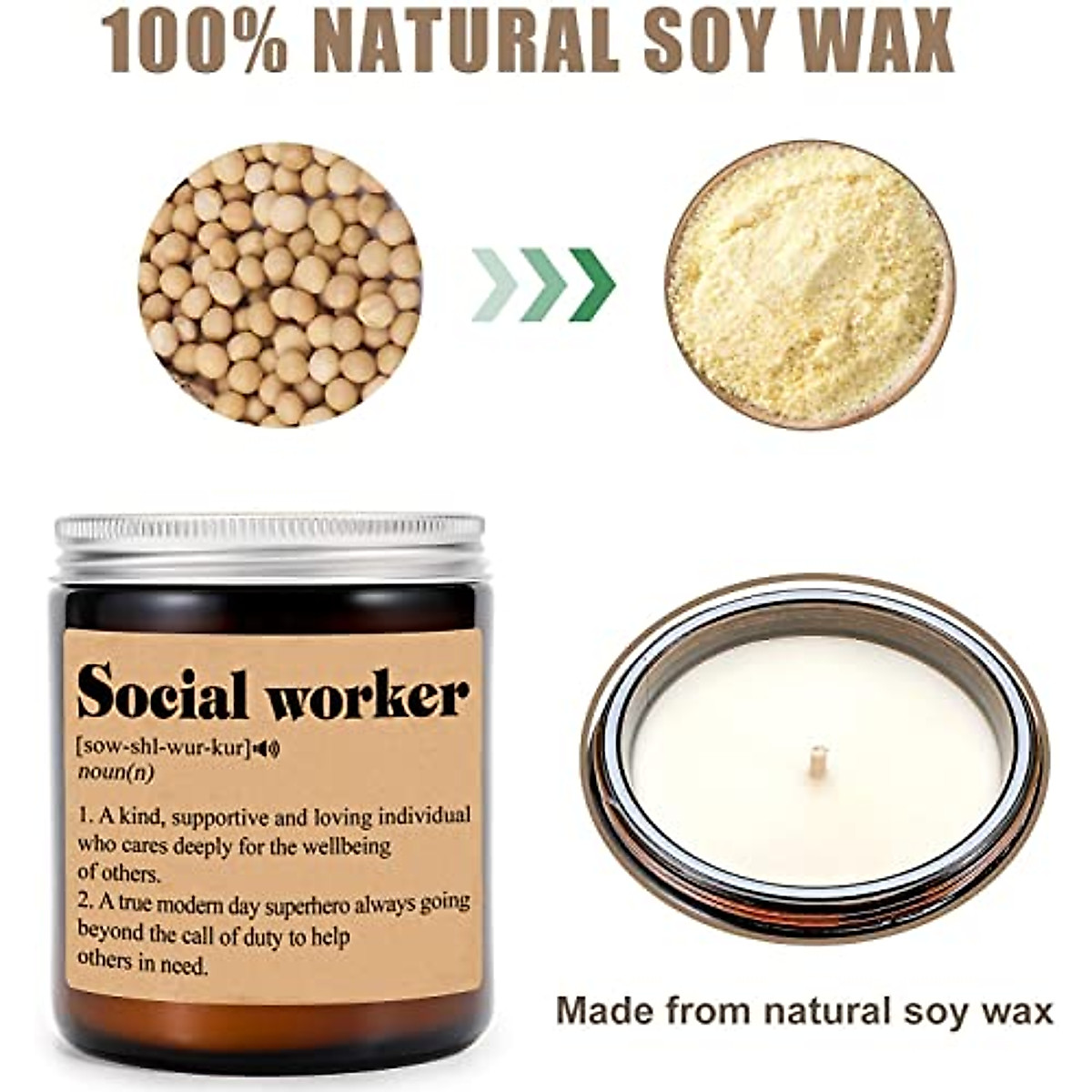 Social Worker Gift Candle - Social Worker Definition Candle Gift - Appreciation Gift - Thank You Gift Candle - Coworker Gift Candle