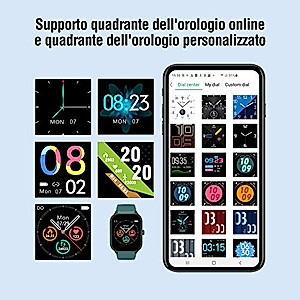 IOWODO Smart Watch, Fitness Tracker 1.55'' HD Touch Screen with Heart Rate Monitor & Sleep Tracking, 5ATM Waterproof Pedometer Smartwatch for Men Women Compatible with iPhone Android Phones