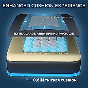 Vigosit Gaming Chair PRO- Gaming Chair with Footrest, Mesh Gaming Chair for Heavy People, Ergonomic Reclining Gamer Computer Chair for Adult, Big and Tall Office PC Chair Gaming (Black Blue)