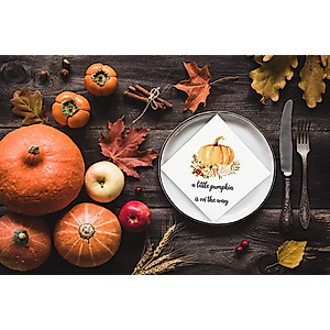 A Little Pumpkin is On The Way Napkins, He or She Pumpkin Napkins, A Little Pumpkin is On The Way Baby Shower, Boy Girl Little Pumpkin Baby Shower Gender Reveal Party Decorations (5 x 5 In, 50-Pack)