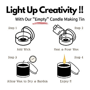 Fragranthetic (Empty Candle Tins 8 oz with Lids - 12-Pack of Bulk Candle Jars for Making Candles, Arts & Crafts, Storage, Gifts, and More - Empty Candle Jars with Lids (Cream)