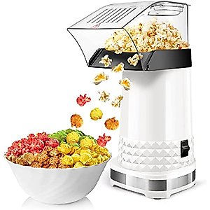 Popcorn Machine High Popping Rate, 3.5 Quarts, 1200w, 2 Min Fast Popping Air Popper Popcorn Maker, No Oil, BPA-Free, Food Safe Mini Popcorn Machine with ETL Certified, Popcorn Poppers for Home