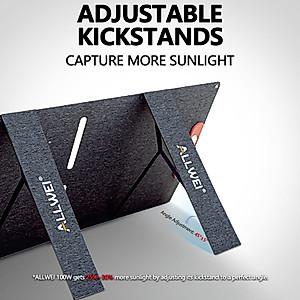 ALLWEI 200W Portable Solar Panel for 1200/2000W Power Station Solar Generator, Foldable 3-in-1 Outputs 18V Solar Charger with Adjustable Kickstand, Waterproof IP68 for Camping Fishing Home Off Grid