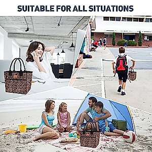 Gelozid Lunch Bag, 16-Can Large Lunch Bag for Women Men, Insulated Lunch Box with Pockets for Work Office Beach Picnic, Leakproof Reusable Portable Lunchbox, Leopard Print