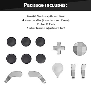 Game Repair Tools Kit for Xbox One Elite Series 2 Controller, Removable Design (6 Exchange Thumbsticks, 4 Paddles, 2 D Pads, 1 Tool), Controller Accessory Replacement Kit