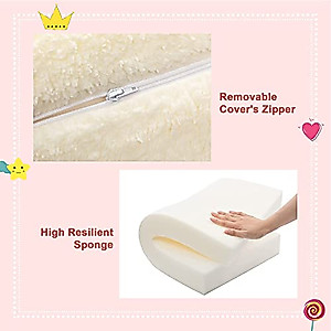 ALIMORDEN 2-in-1 Flip Out Extra Wide Cuddly Sherpa Toddler Couch, Convertible Sofa to Lounger, Cream