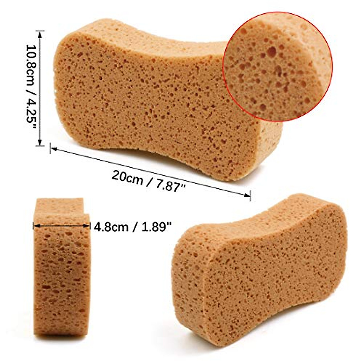 uxcell Car Wash Sponge Auto Windshield Soft Perforated Yellow Washing Sponge Pad